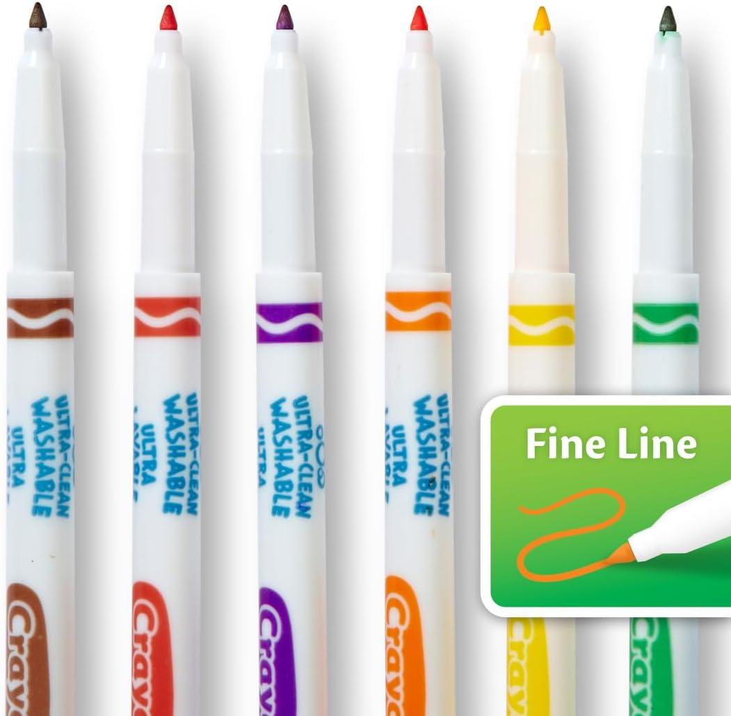 Crayola Ultra Clean Fine Line Washable Markers (40ct), Colored Markers ...
