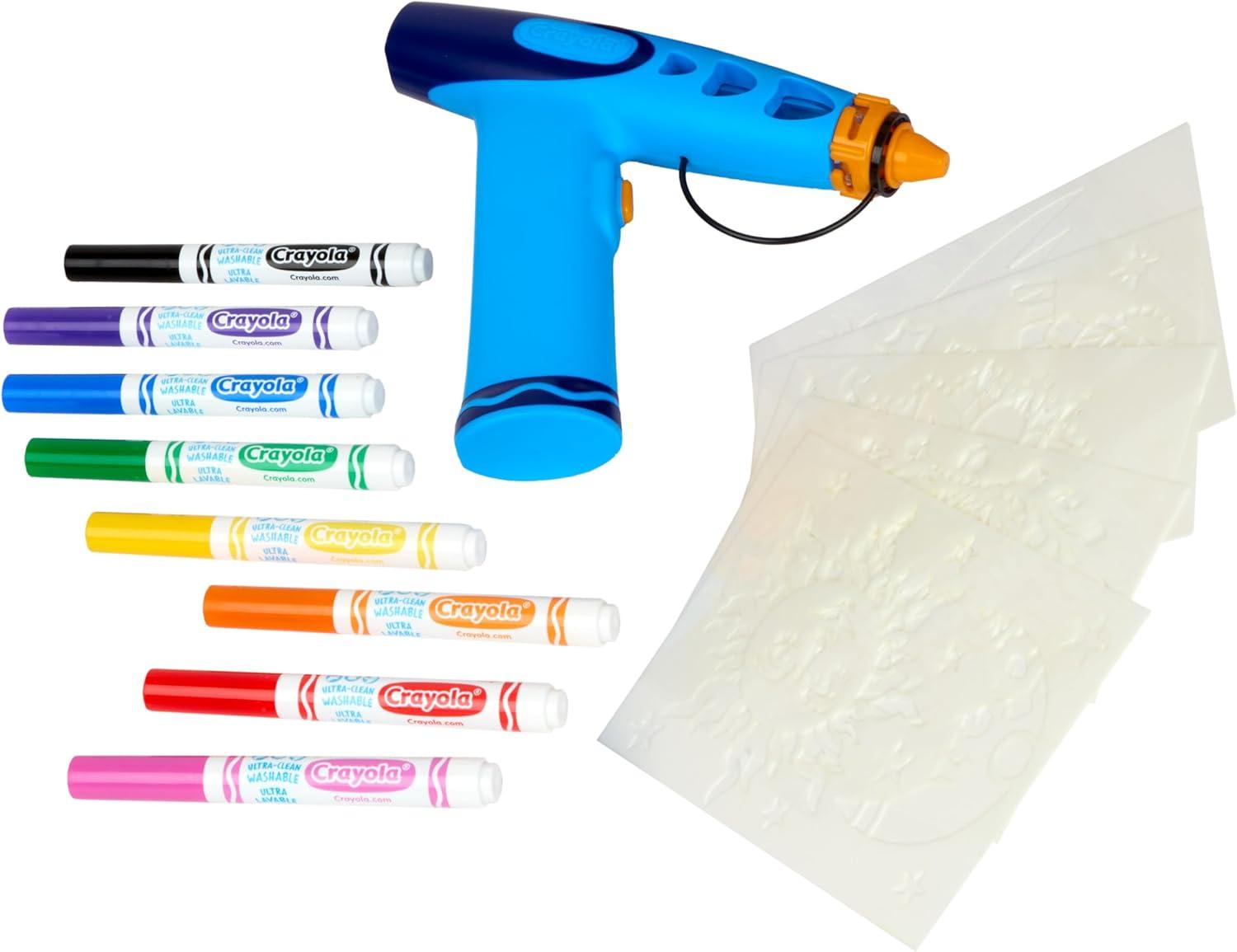 Crayola Marker Airbrush Spray Art Kit, Battery-Powered Sprayer with 8 ...
