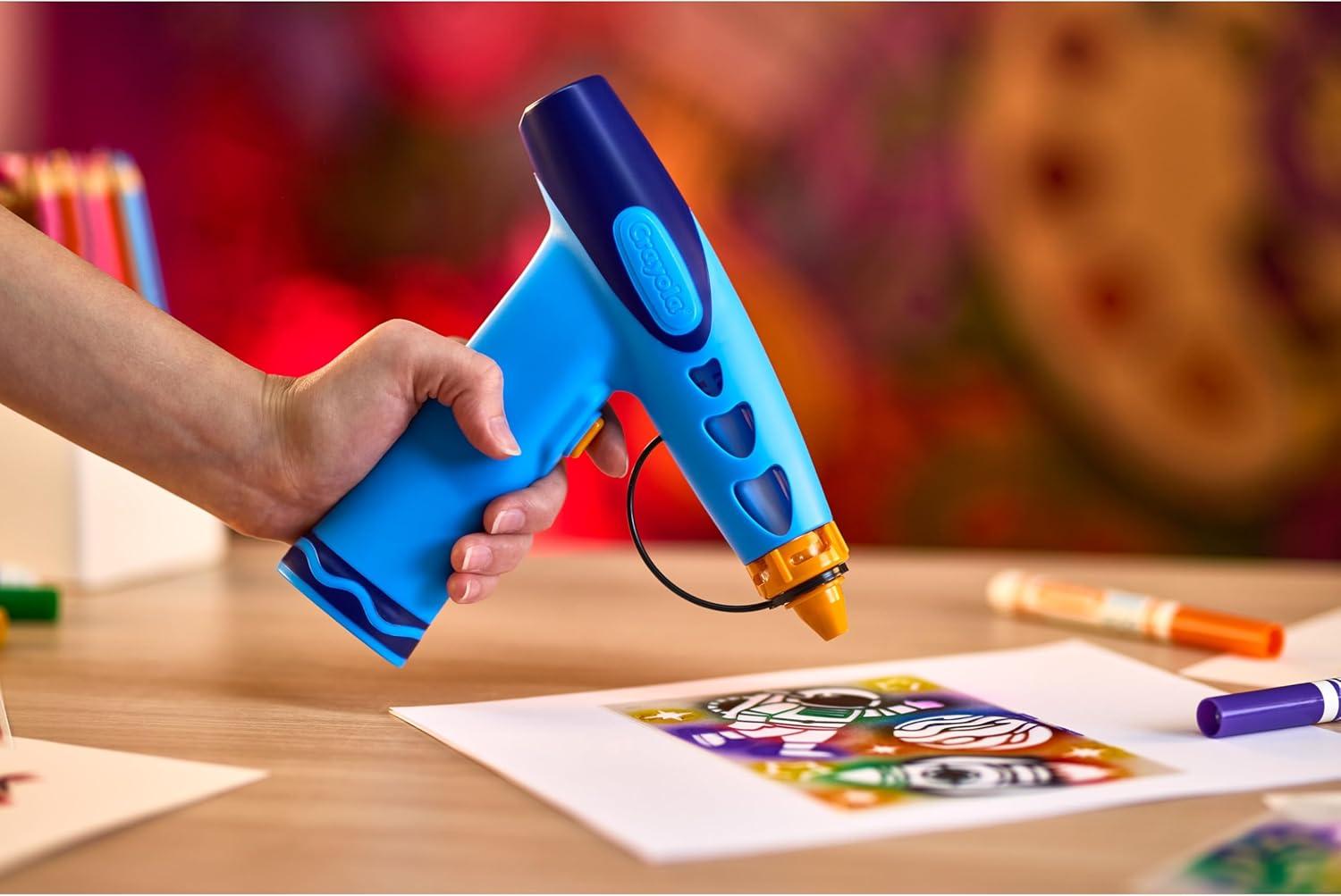 Crayola Marker Airbrush Spray Art Kit, Battery-Powered Sprayer with 8 ...